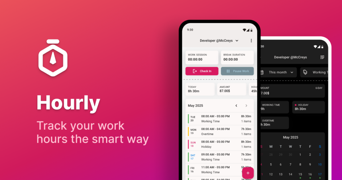 Hourly – Smart Time Tracker for Work, Freelance, and Projects
